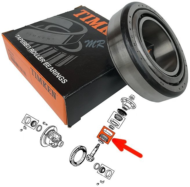 Łożysko wałka ataku tylnego mostu 235MM wewnętrzne Dodge Ram 1500 2011 ...