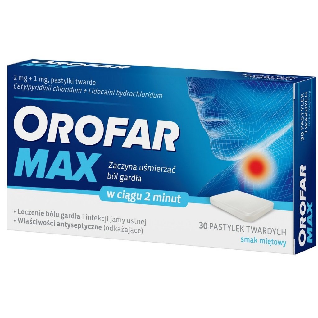 Orofar Max 2mg + 1mg 30 Tabletek do Ssania | Polskimarket.nl