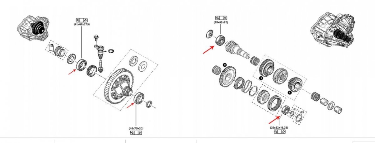 NEUF : Kit de réparation SNR Roulements de boîte de vitesses x15 TRAFIC ...