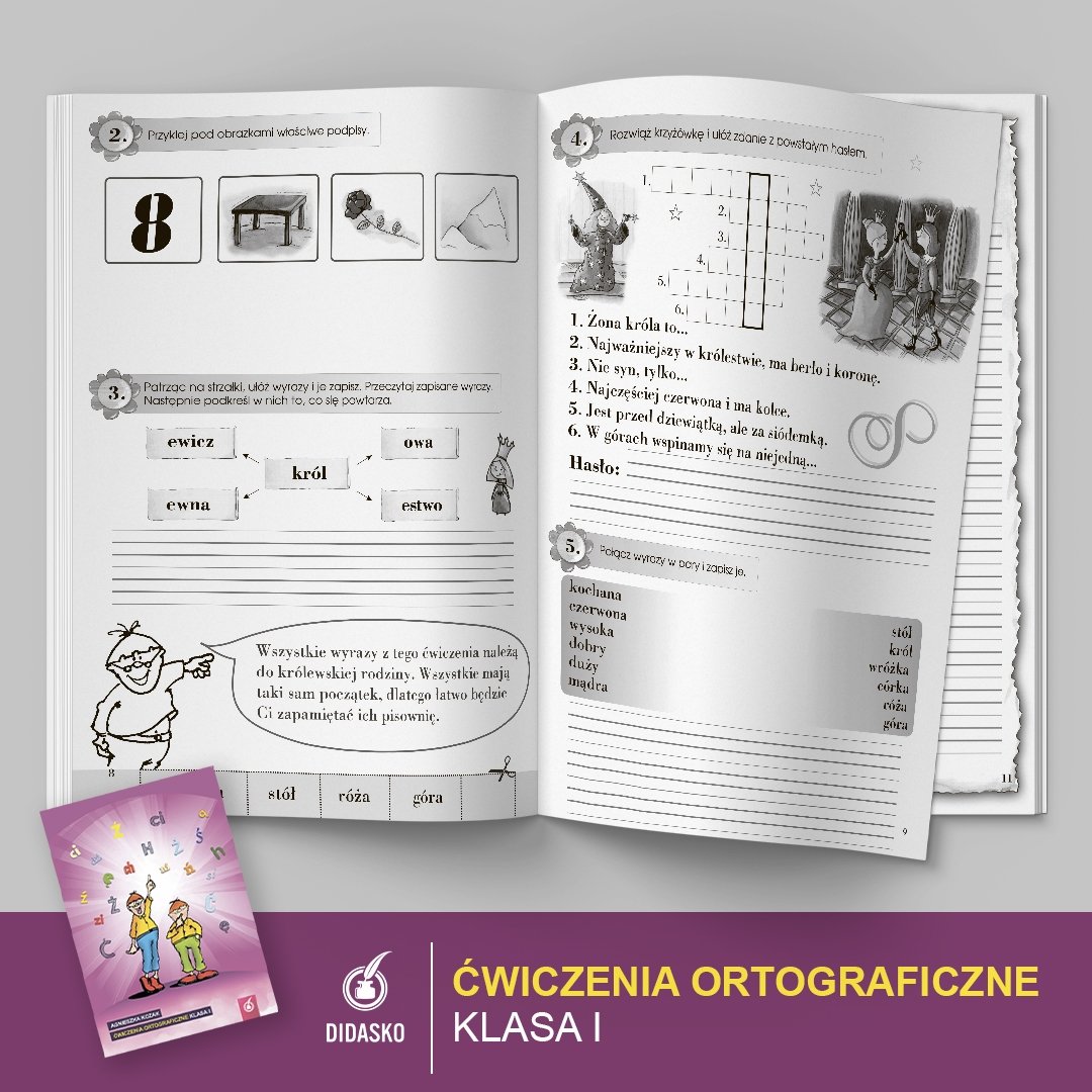 Ćwiczenia ortograficzne, klasa 1 - Ortografia - Materiały dodatkowe