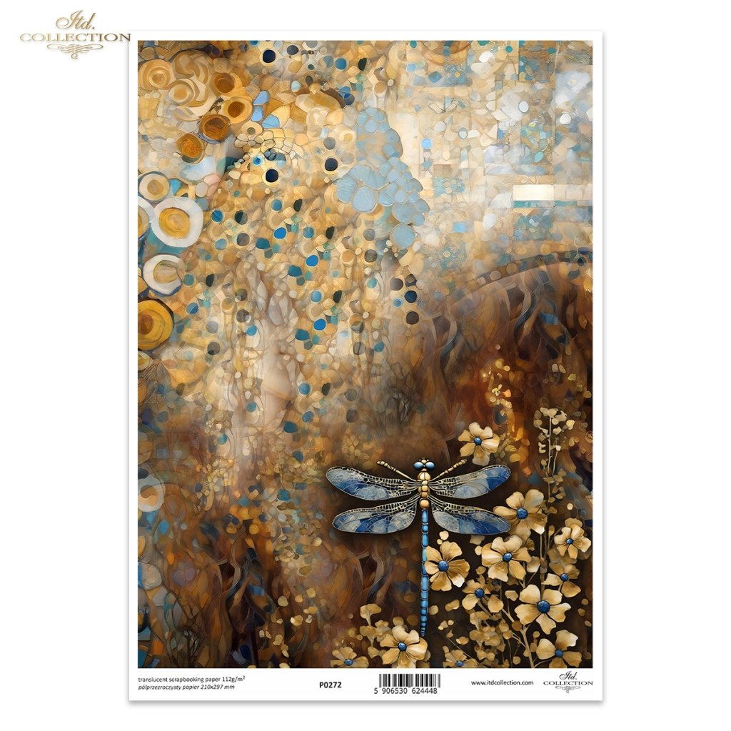 translucent scrapbooking paper P0272 * gold, decorative patterns ...