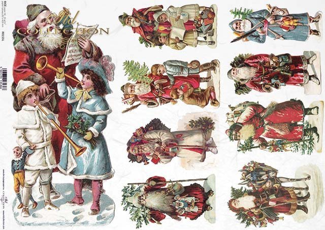 Rice paper A3 R155L - Vintage, Santa Claus, Christmas