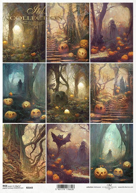 Rice paper R2143*Series - Halloween - miniatures, secret forest ...