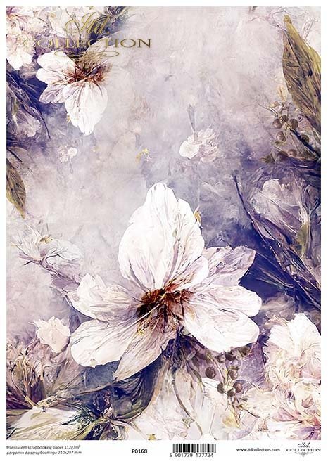 translucent scrapbooking paper P0168 * floral motifs, floral motifs ...