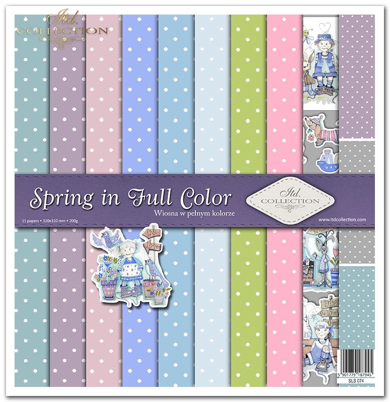 Set of scrapbooking papers - SLS-074 Spring in Full Color * dots ...