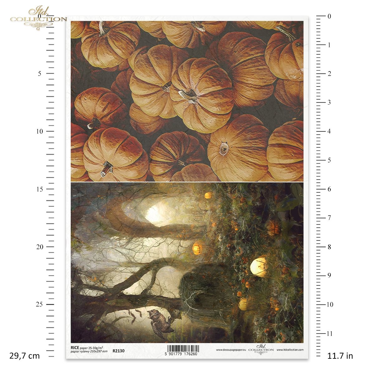 Rice paper R2130*Series - Halloween - dark forest, ghosts, pumpkins ...