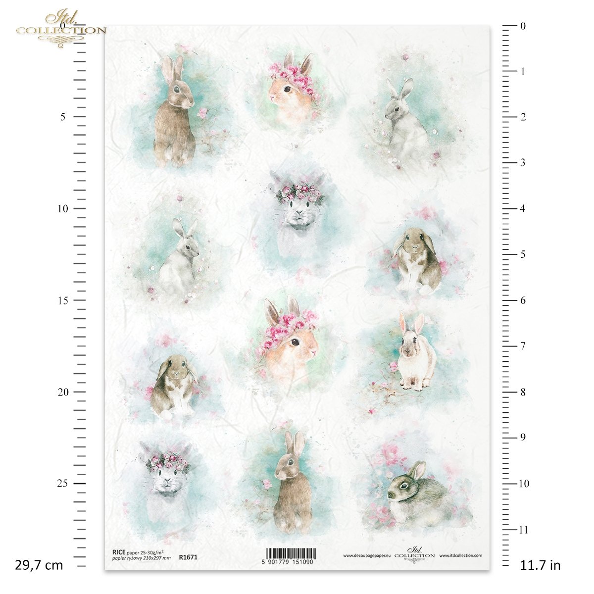 Rice paper R1671 - Shabby Chic for Spring * watercolours, pastel ...