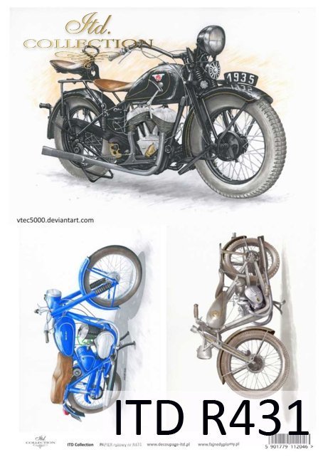 Rice paper R431 - Itd Collection decoupage paper motor, motorbikes ...