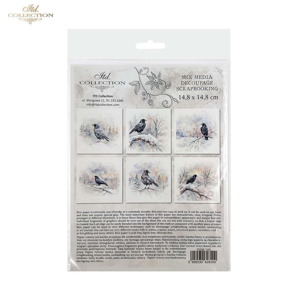 Rice paper set RSM149 * winter birds, ravens, crows