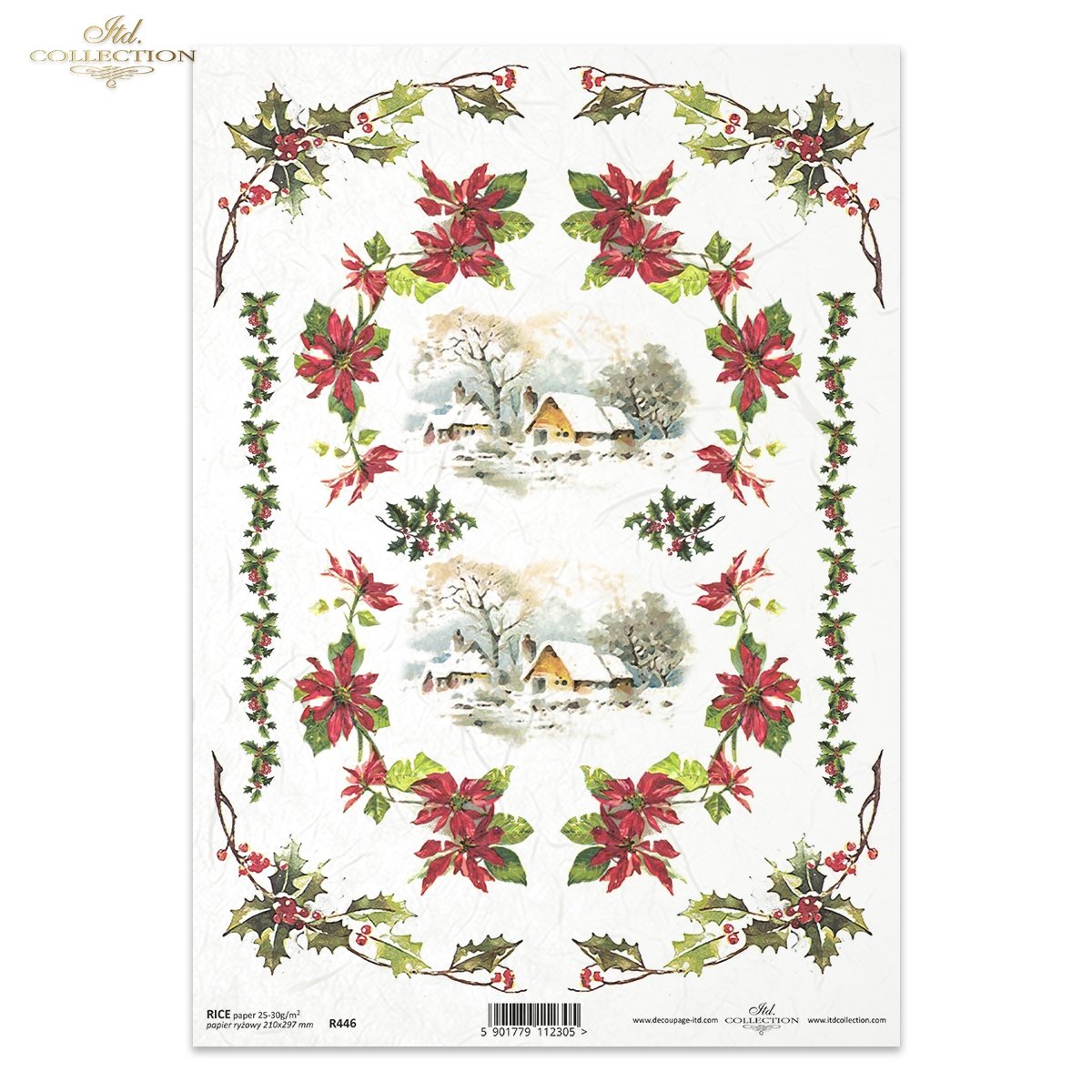 Papier ryżowy (HS code 48021000) R0446 - Boże Narodzenie, zima - papier ...