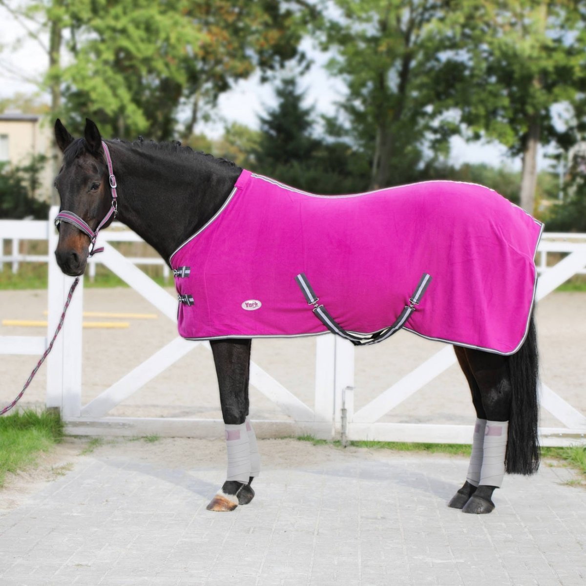 YORK BRITTA Derka polarowa z pasami